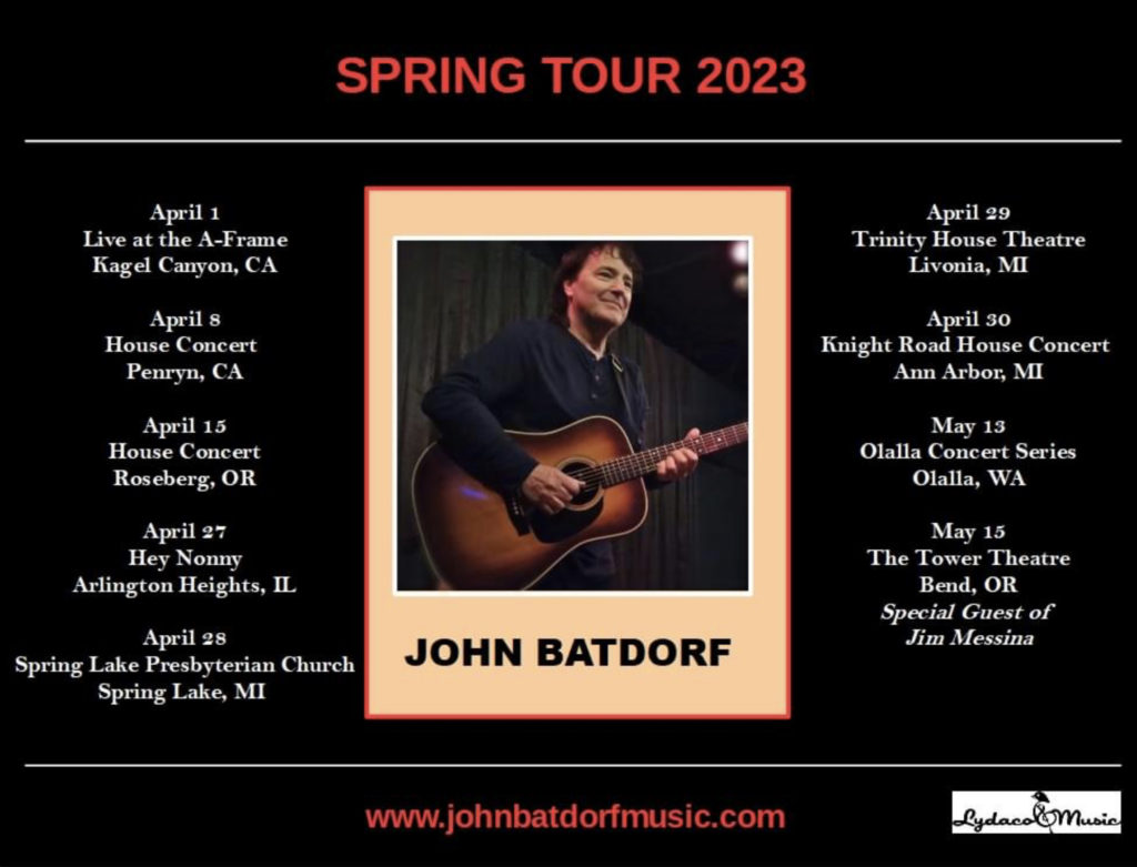 New EP and Tour Schedule – John Batdorf Music